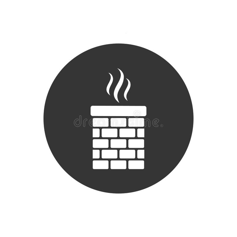 Vector Chimney White Icon in Flat Style Stock Vector - Illustration of ...