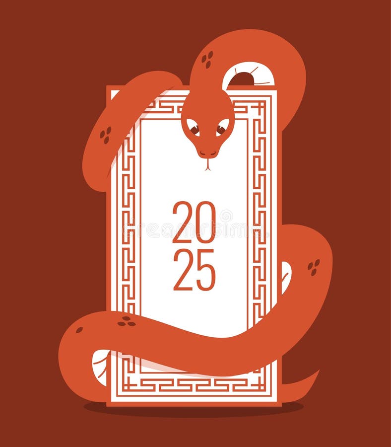 Vector 2025 Chinese New Year Poster Template Year of Snake Illustration ...