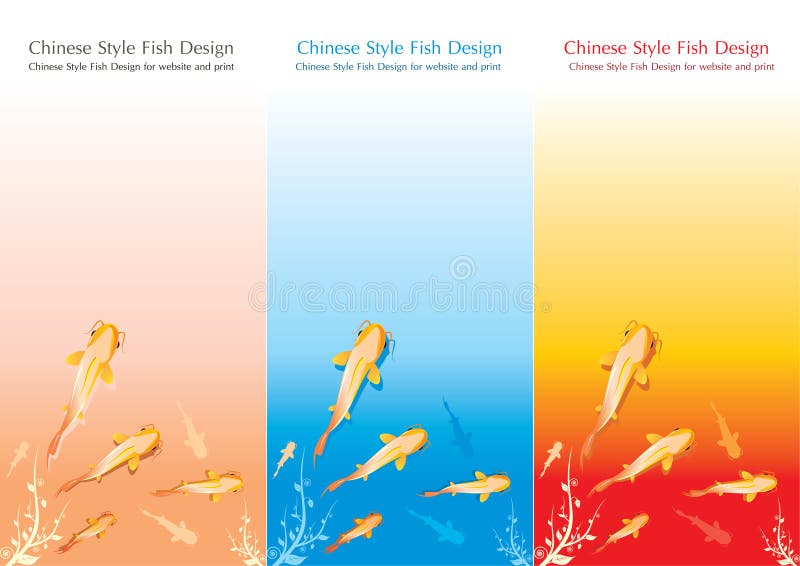 Chinese Lucky Fishes Design Illustration Stock Vector - Illustration of ...