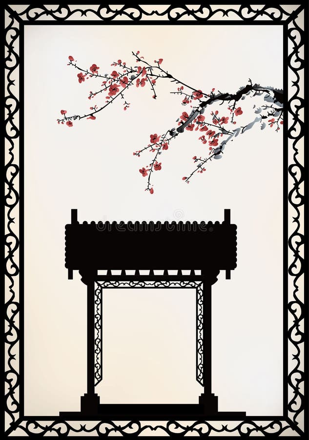 Chinese New Year Pattern Frame Stock Vector - Illustration of ...