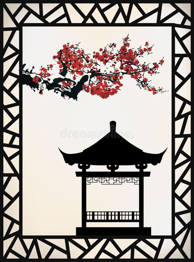 Chinese New Year Pattern Frame Stock Vector - Illustration of ...