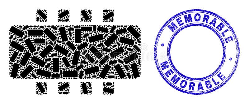 Textured Memorable Stamp and Chip Recursive Mosaic of Self Icons Stock ...
