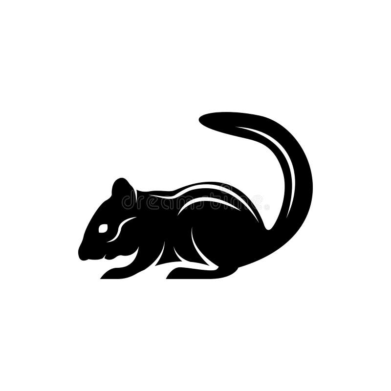 Vector Chipmunk Silhouette View Side for Retro Logos, Emblems, Badges ...
