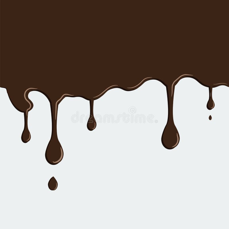 Vector Chocolate Drips Horizontal Seamless. Flat Color Style Stock ...
