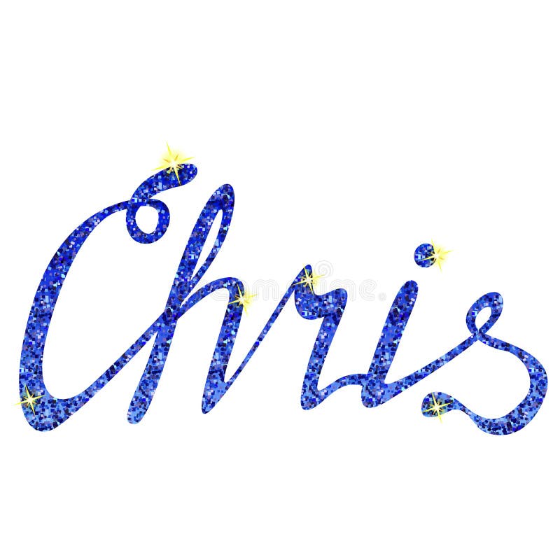 Chris Name Lettering Tinsels Stock Vector - Illustration of outline ...
