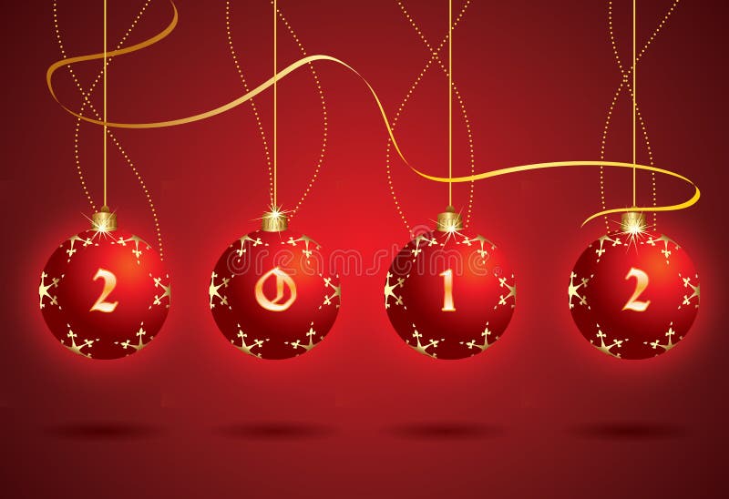 Christmas Ball with Curly Ribbon Stock Vector - Illustration of ...