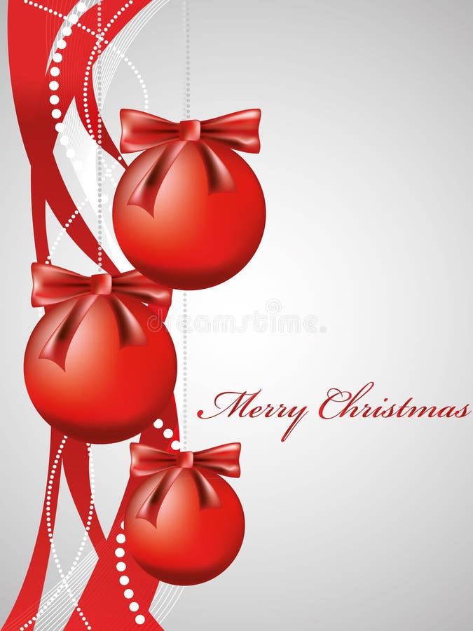 Vector Christmas Background with Red Balls Stock Vector - Illustration ...