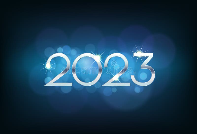Inscription 2023. Volumetric Blue Plastic Numbers on a White Background ...