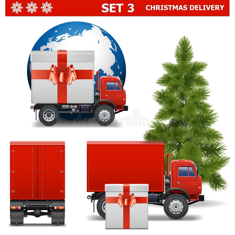 Vector Christmas Delivery Set 1 Stock Vector - Illustration of forklift ...