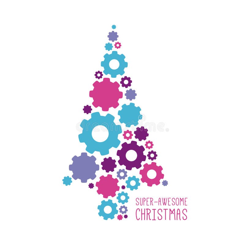 Christmas tree f gears stock vector. Illustration of pattern - 46702548