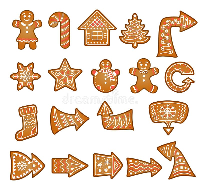 Set of Christmas Ginger Breads Illustration for Stock Vector ...