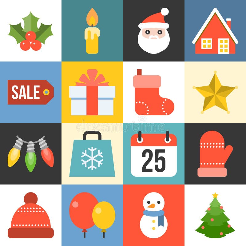 Vector christmas icon set stock vector. Illustration of icons - 103650612