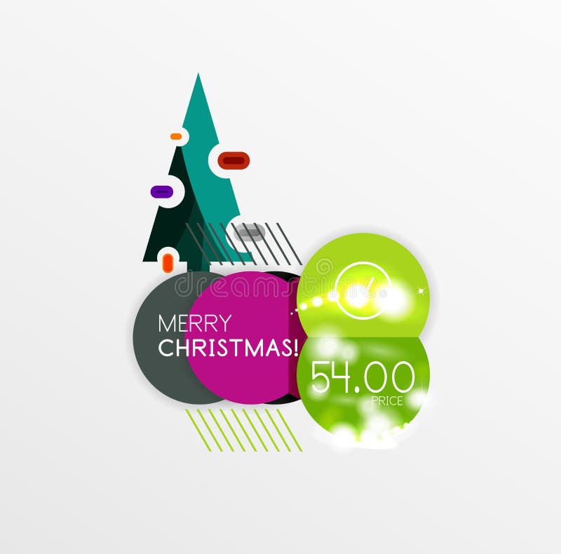 Vector Christmas Label or Price Tag Sticker Stock Vector - Illustration ...