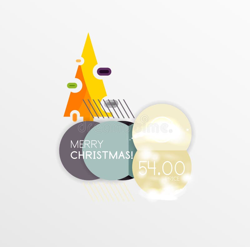 Vector Christmas Label or Price Tag Sticker Stock Vector - Illustration ...