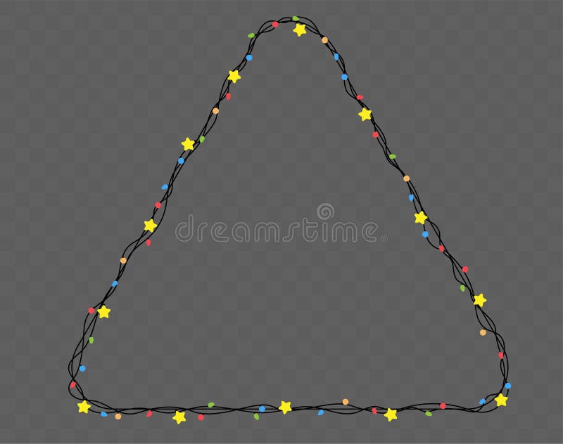Christmas Lights String Triangle Shape Stock Vector - Illustration of ...