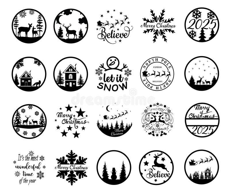 Vector Christmas Ornaments, Bundle. Stock Vector - Illustration of ...