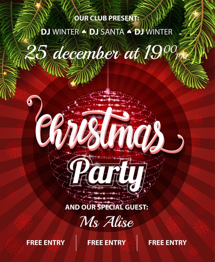 Vector Christmas Party Design Template. Vector Illustration EPS10 Stock ...