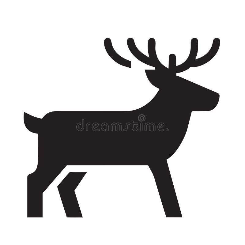 Vector Christmas Reindeer Icon. Stock Vector - Illustration of icon ...
