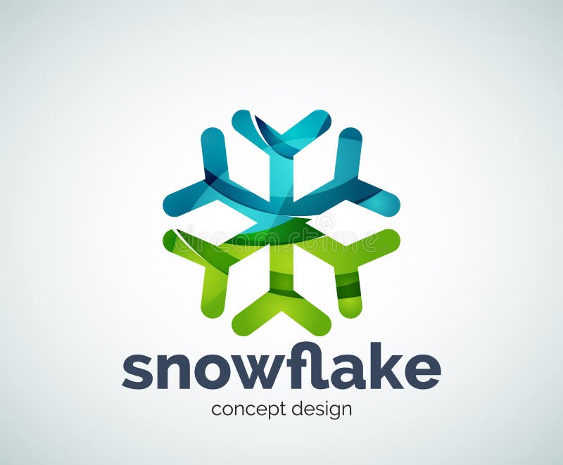 Vector Christmas Snowflake Logo Template Stock Vector - Illustration of ...