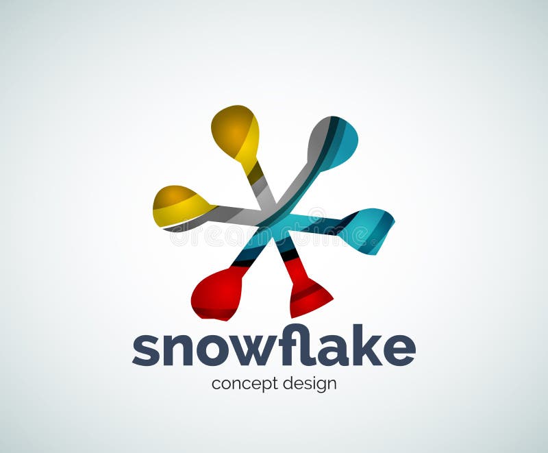 Vector Christmas Snowflake Logo Template Stock Vector - Illustration of ...