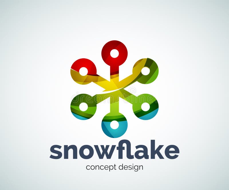 Vector Christmas Snowflake Logo Template Stock Vector - Illustration of ...