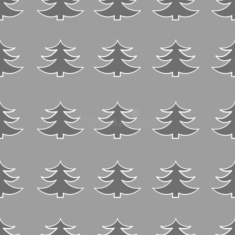 Vector Christmas Tree Gray Pattern Stock Vector - Illustration of ...