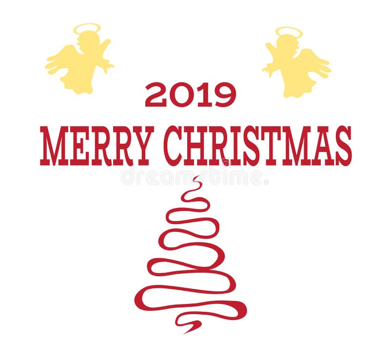 Vector Christmas Tree with Angels. Stock Vector - Illustration of ...