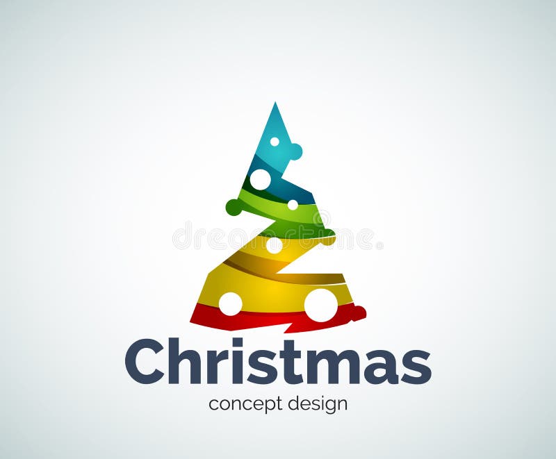 Vector Christmas Tree Logo Template Stock Vector - Illustration of ...