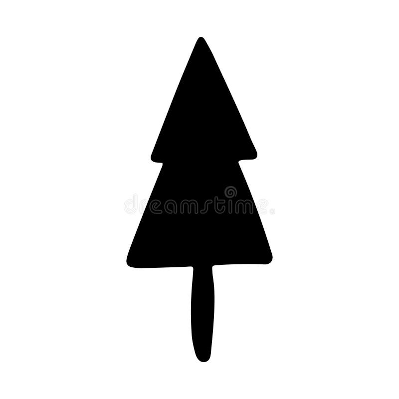 Vector Christmas Tree Outline Icon. Stock Vector - Illustration of ...