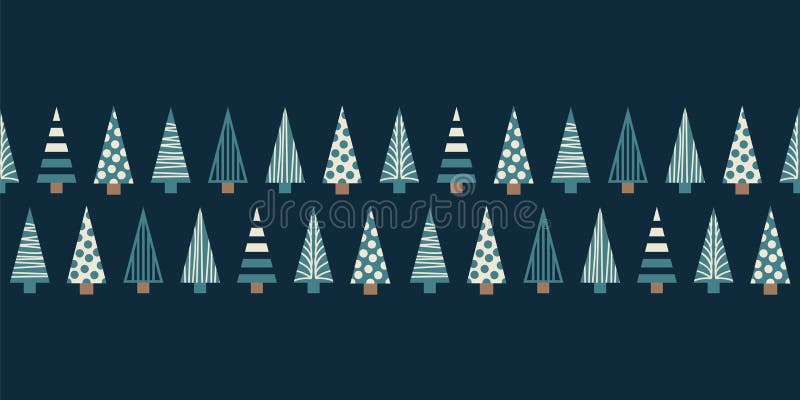 Vector Christmas Trees Border Seamless Pattern Stock Vector ...