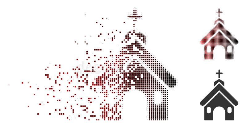 Shredded Pixel Halftone Church Icon Stock Vector - Illustration of ...