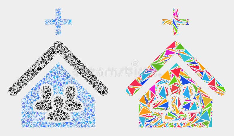 Vector Church People Mosaic Icon of Triangle Elements Stock Vector ...