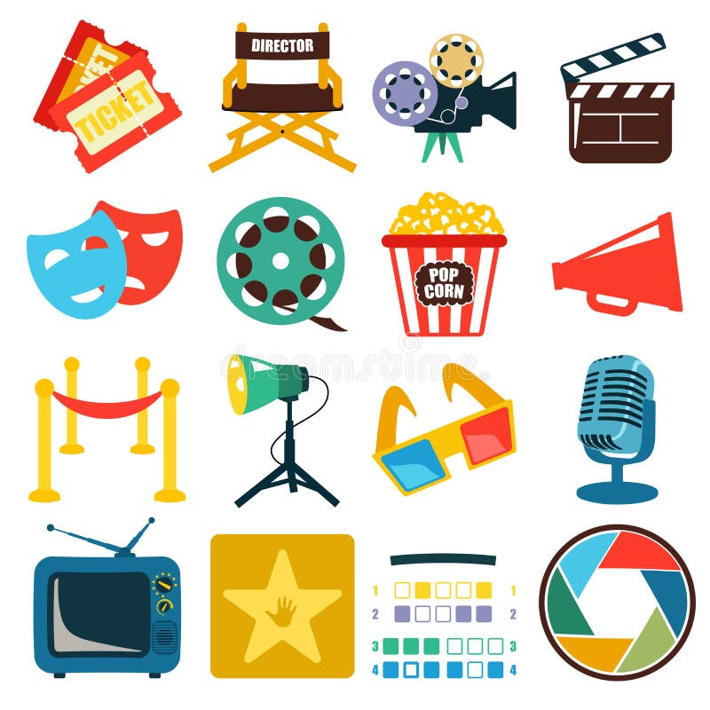 Vector Cinema/video Icons Set Stock Vector - Illustration of ...
