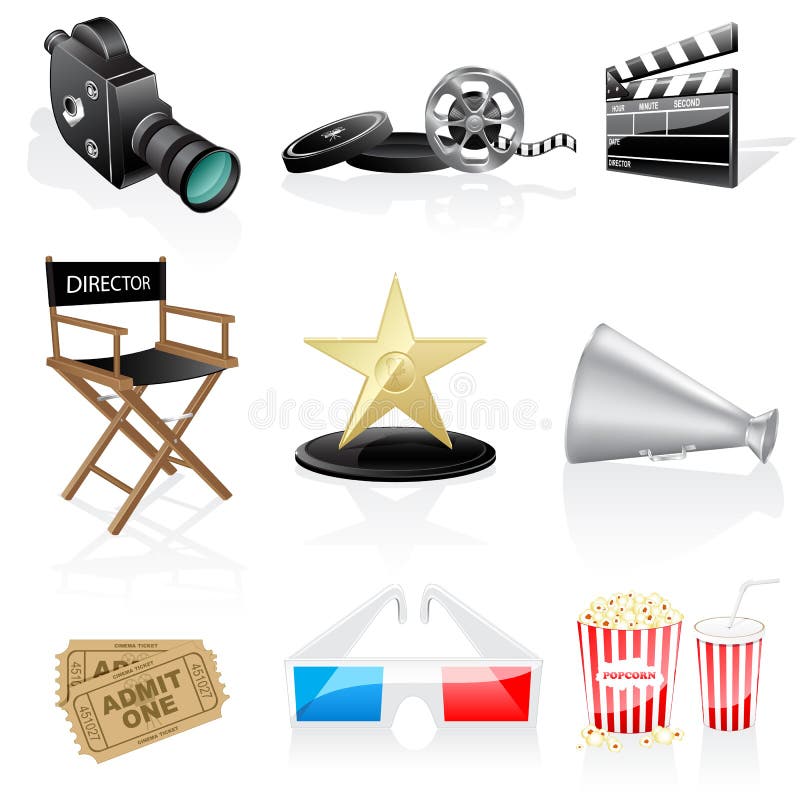 Vector Cinema/video Icons Set Stock Vector - Illustration of ...
