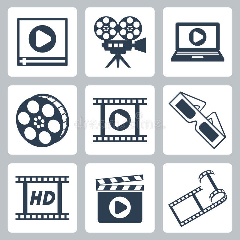 Vector Cinema/video Icons Set Stock Vector - Illustration of ...