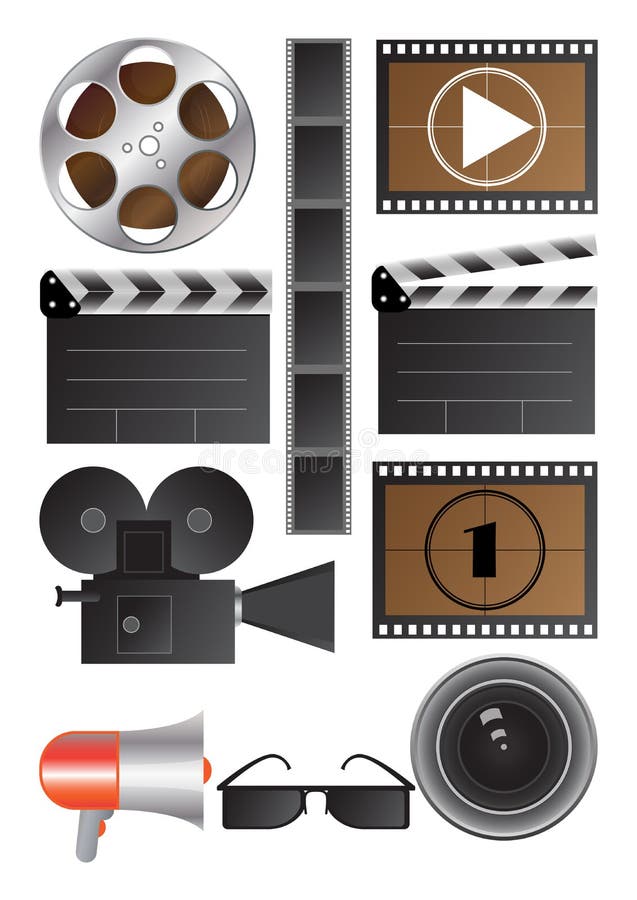 Vector Cinematography Objects Stock Vector - Illustration of industry ...