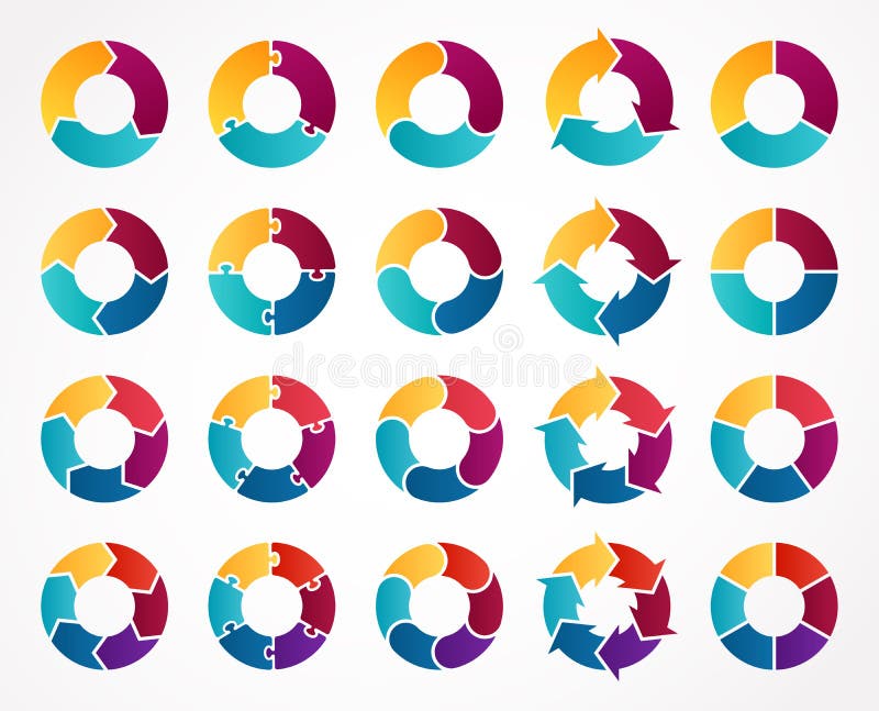 Five Chasing Arrows in a Circle in Cool Tones Stock Vector ...