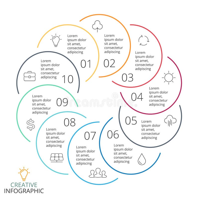 Vector Circle Arrows Linear Infographic, Cycle Diagram, Minimal Graph ...