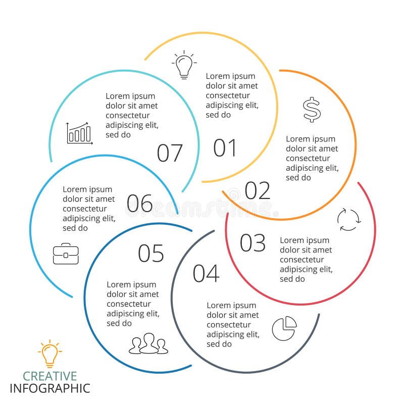 Vector Circle Arrows Linear Infographic, Cycle Diagram, Minimal Graph ...