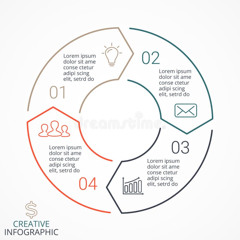 Vector Circle Arrows Linear Infographic, Diagram, Graph, Presentation ...