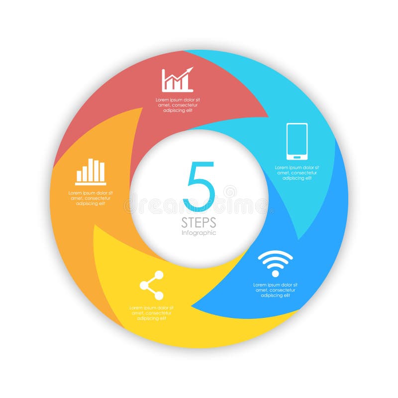 Vector Circle Chart Infographic Template with Arrow for Cycle Diagram ...