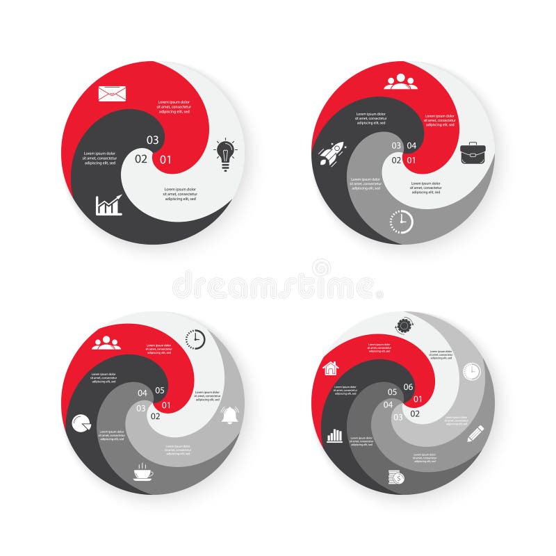 Vector Diagram Infographic Process on 6 Steps Stock Photo - Image of ...