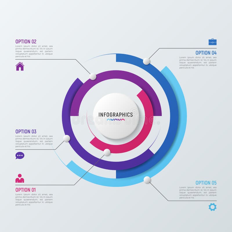 Vector Circle Chart Infographic Template for Data Visualization. Stock ...