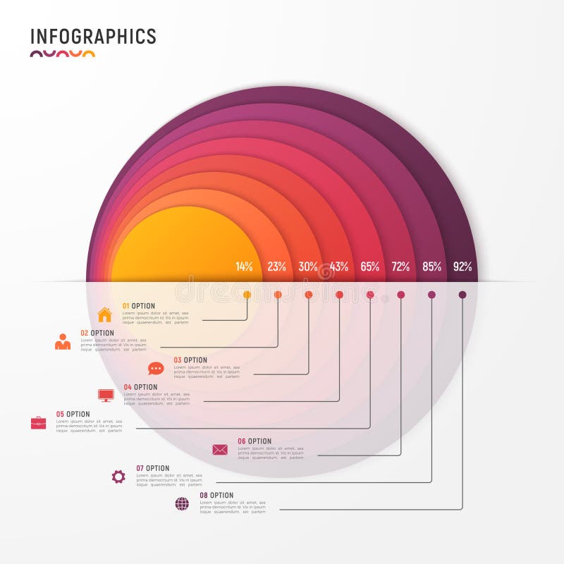 Vector Circle Chart Infographic Template for Presentations, Adve Stock ...