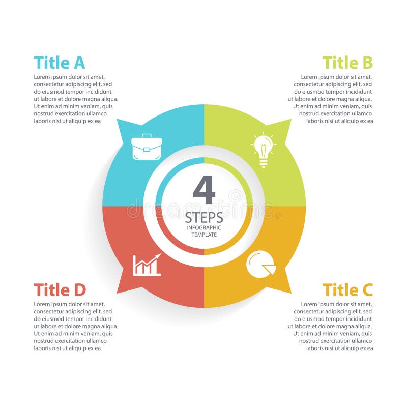 Vector Circle Chart Infographic Template for Round Cycle Diagram, Graph ...
