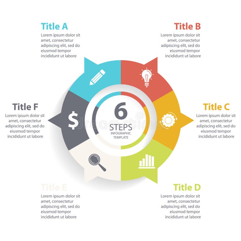 Vector Circle Chart Infographic Template for Round Cycle Diagram, Graph ...