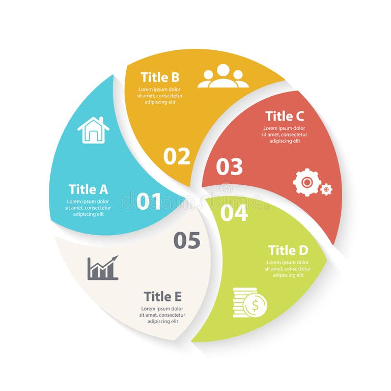 Vector Circle Chart Infographic Template for Round Cycle Diagram, Graph ...