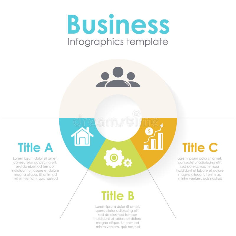 Round Cycle Template with Five Segments in Elegant Business Style ...