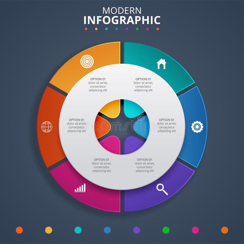 Vector Circle Chart Template for Infographics Stock Vector ...