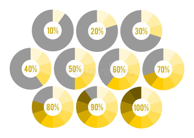 Vector Circle Diagrams with Percentage Stock Vector - Illustration of ...